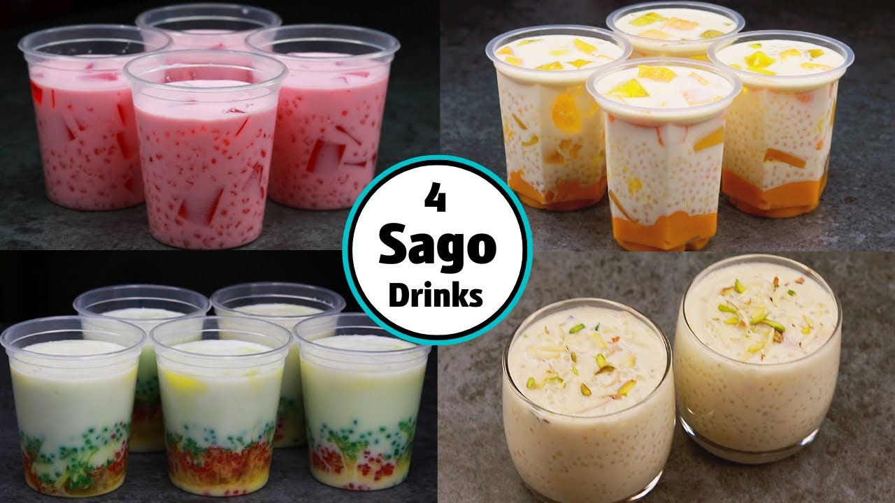 4 Types of Sago Drinks Recipe | Iftar Special Refreshing Summer Drinks ...
