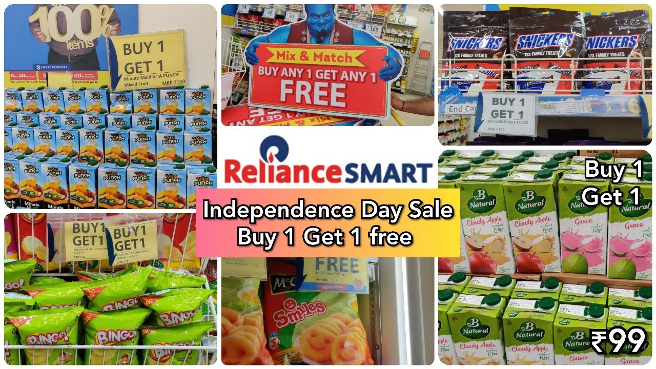 Reliance Smart Independence day Offer on Groceries, Buy 1 get 1 free ...