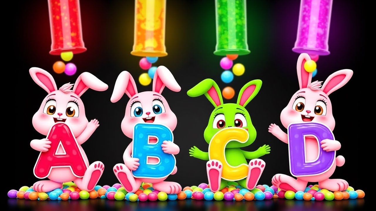 🎉 ABC Song for Kids | Learn Letters A B C D with Cute Bunnies ...