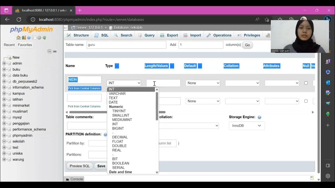 Tutorial membuat table di PhpMyadmin - YouTube