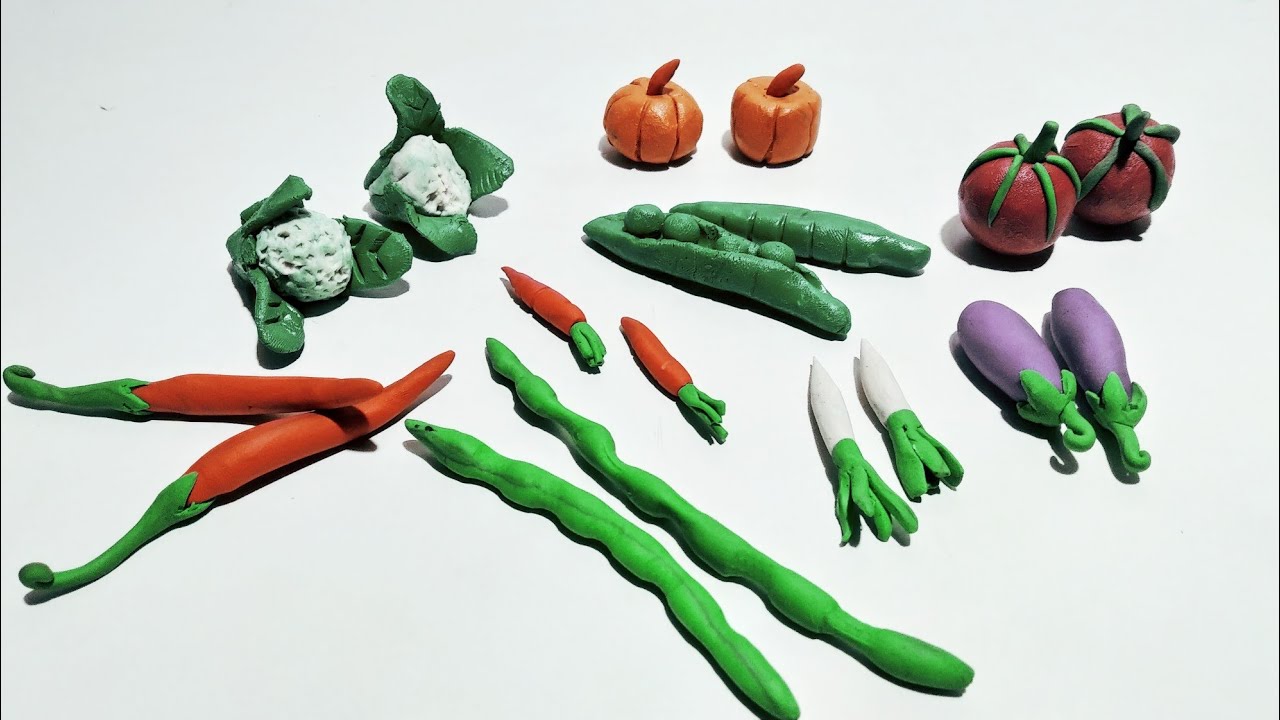 DIY How to make vegetables with clay || How to make polymer clay ...
