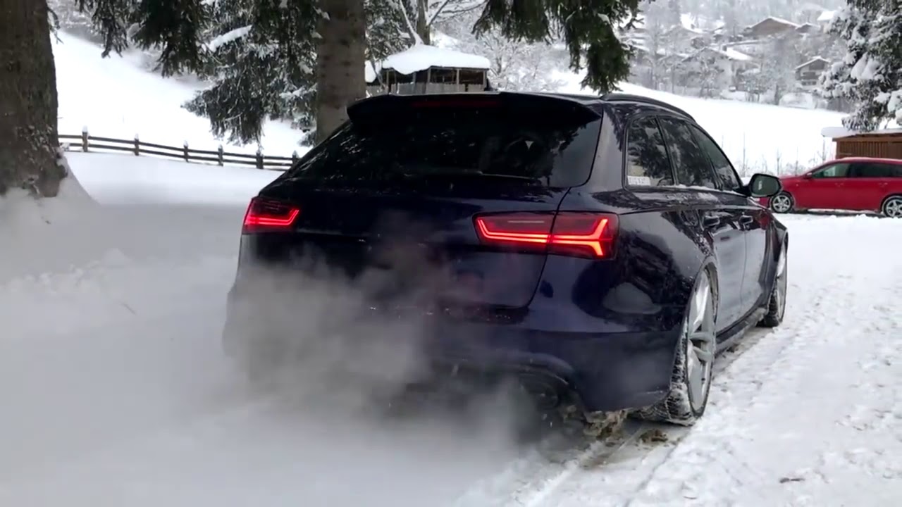 Brutal Audi RS6 C7 - 750 hp - snow drift and launch - YouTube