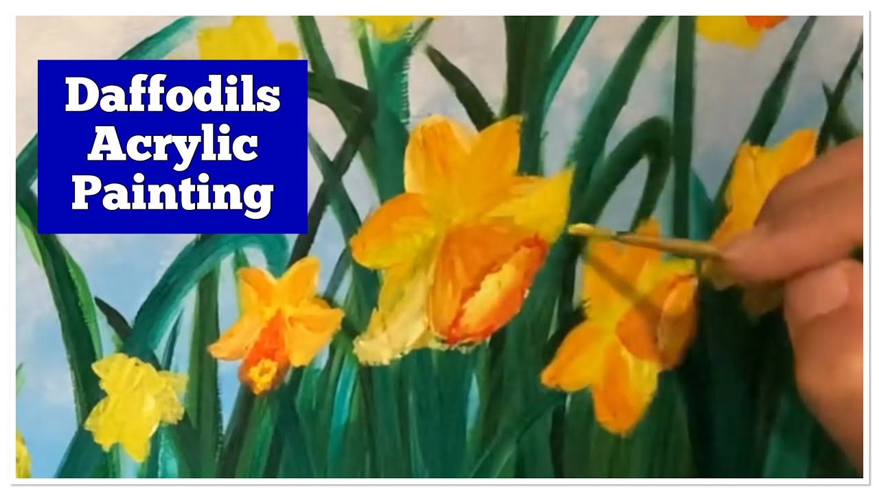 How to Paint Daffodils with Acrylic Paints! #flowerpainting #art # ...