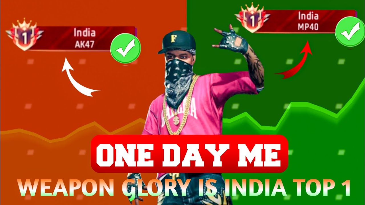 INDIA TOP 1 😮 ONE DAY WEAPON GLORY ? #freefire - YouTube