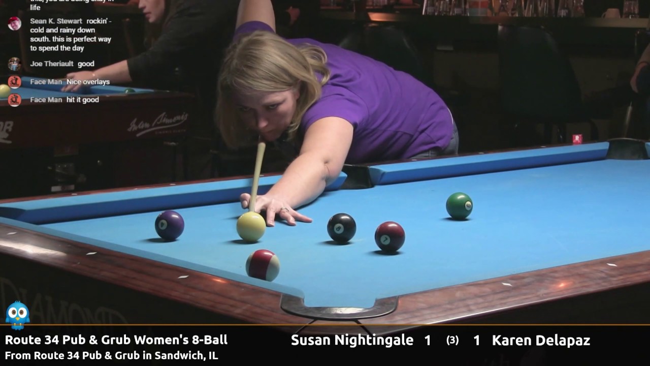 Susan Nightingale vs Karen Delapaz - Women's 8-Ball - Route 34 Pub and ...