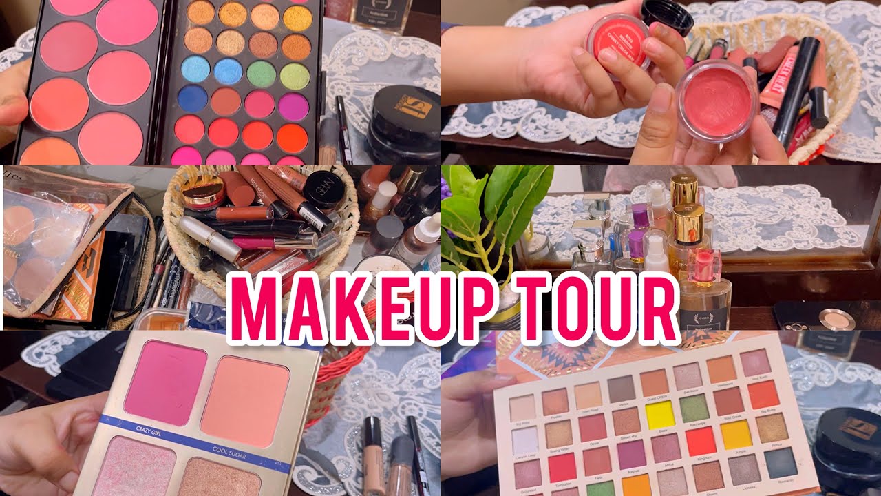 Makeup collection tour|| vanity tour|| branded makeup|| khushbakhtvlog ...