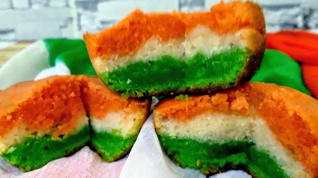 Tri Colour cup cake recipe l How to make Independence Day tri colour ...