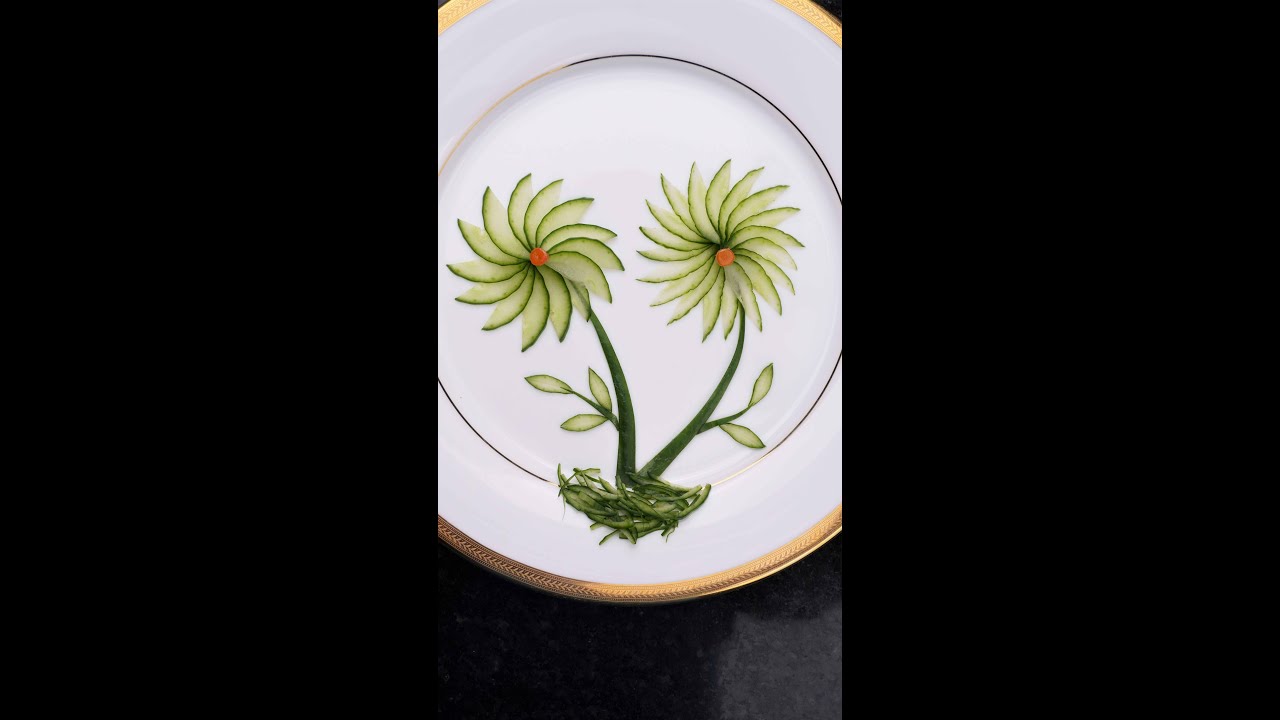 Cucumber 🥒 Tree | Plate Decoration | Food Art | Garnishing Techniques ...
