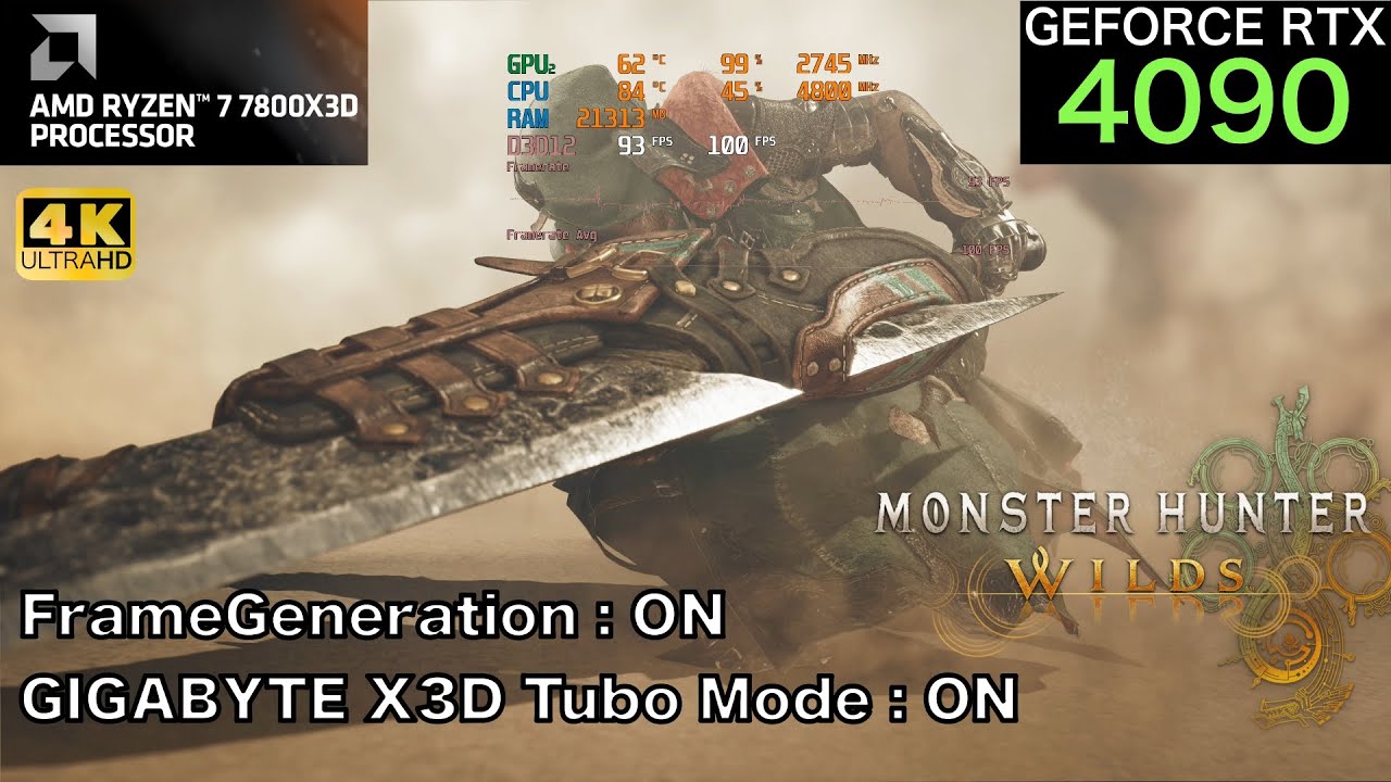 Monster Hunter Wilds Beta 4K-Ultra RTX4090 and Ryzen7 7800X3D (FPS ...