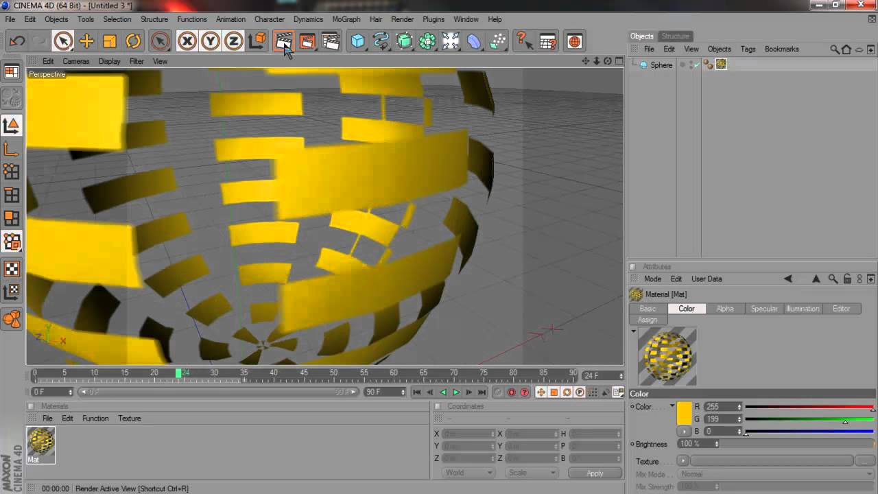 How to animate materials on a shape - C4D - HD - YouTube