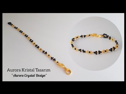 Yeni başlayanlar için sadece kum boncuk ile bileklik yapımı. Bracelet making tutorial for beginners.