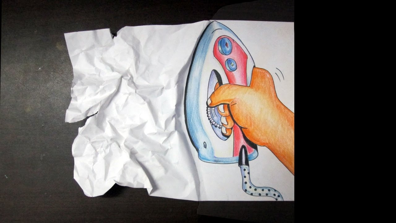 Trick Art/ Paper fold and Drawing Illusion - YouTube