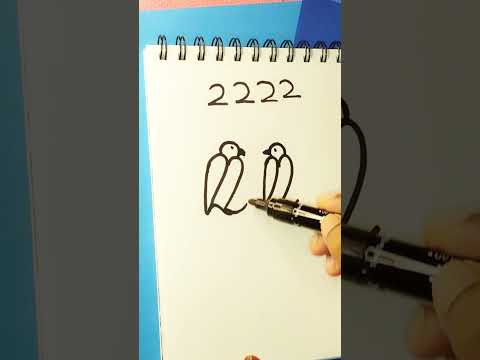 How to draw birds from number 2|number drawing easy step by step ...