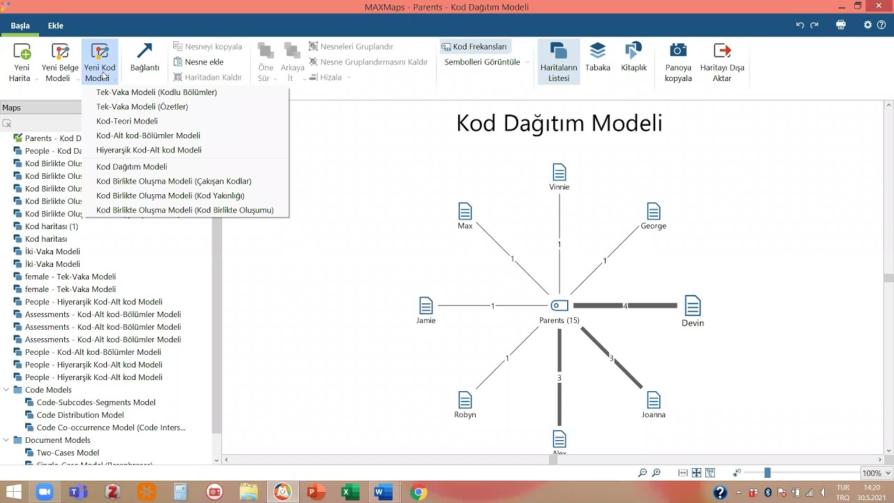 MAXQDA 2020 ile Kod Dağıtım Modeli ve Değişkenlere göre Etkinleştirme - Dr. Zeynep Kurnaz - YouTube