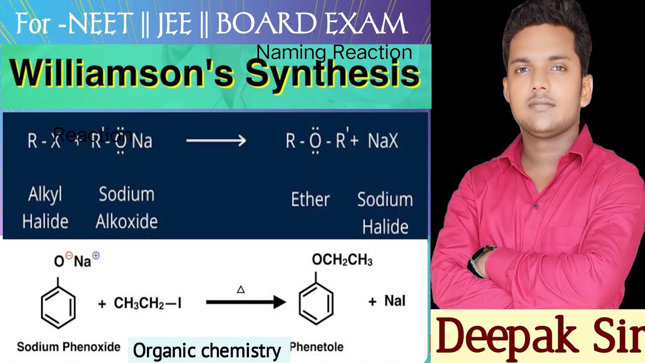 Williamson synthesis Reaction/class12 /NEET/JEE|| #deepaksir //Orgenic ...