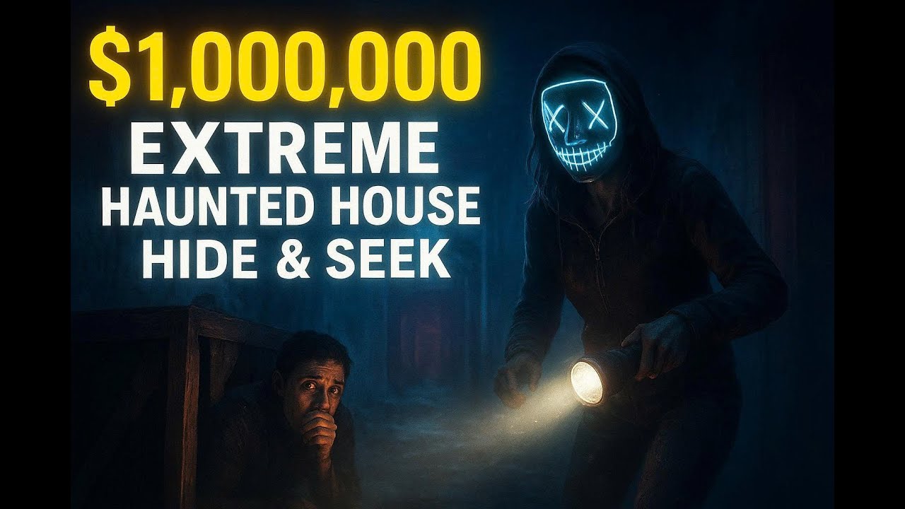 EXTREME HAUNTED HOUSE HIDE & SEEK: Female Hunter Chases 10 Players for ...