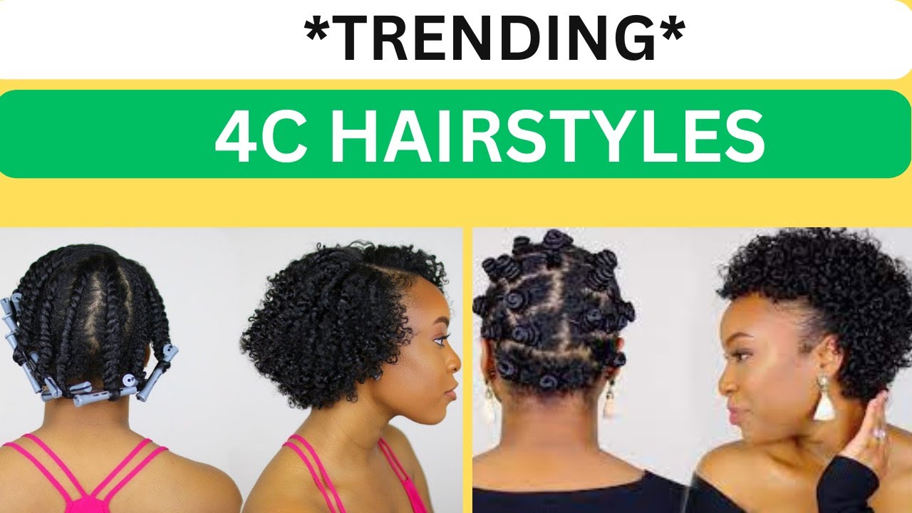 TR£NDING 4C HAIRSTYLES || BANTU KNOTS || FLAT TWIST || WASH N GO ...