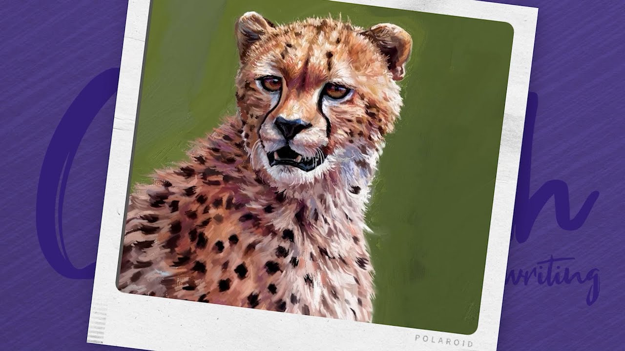 The process of using an oil brush and drawing a cheetah. - YouTube