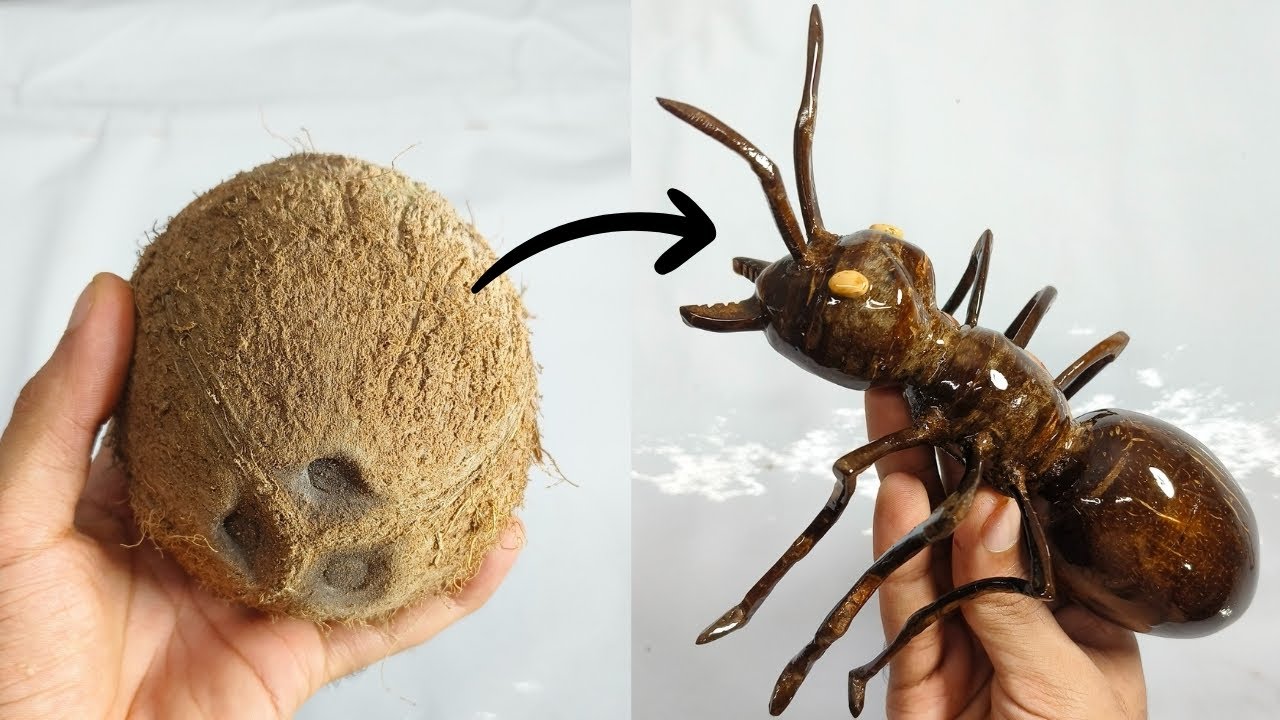 how to make a ant🐜🥥🥥 | coconut shell ant | coconut shell craft | ant ...