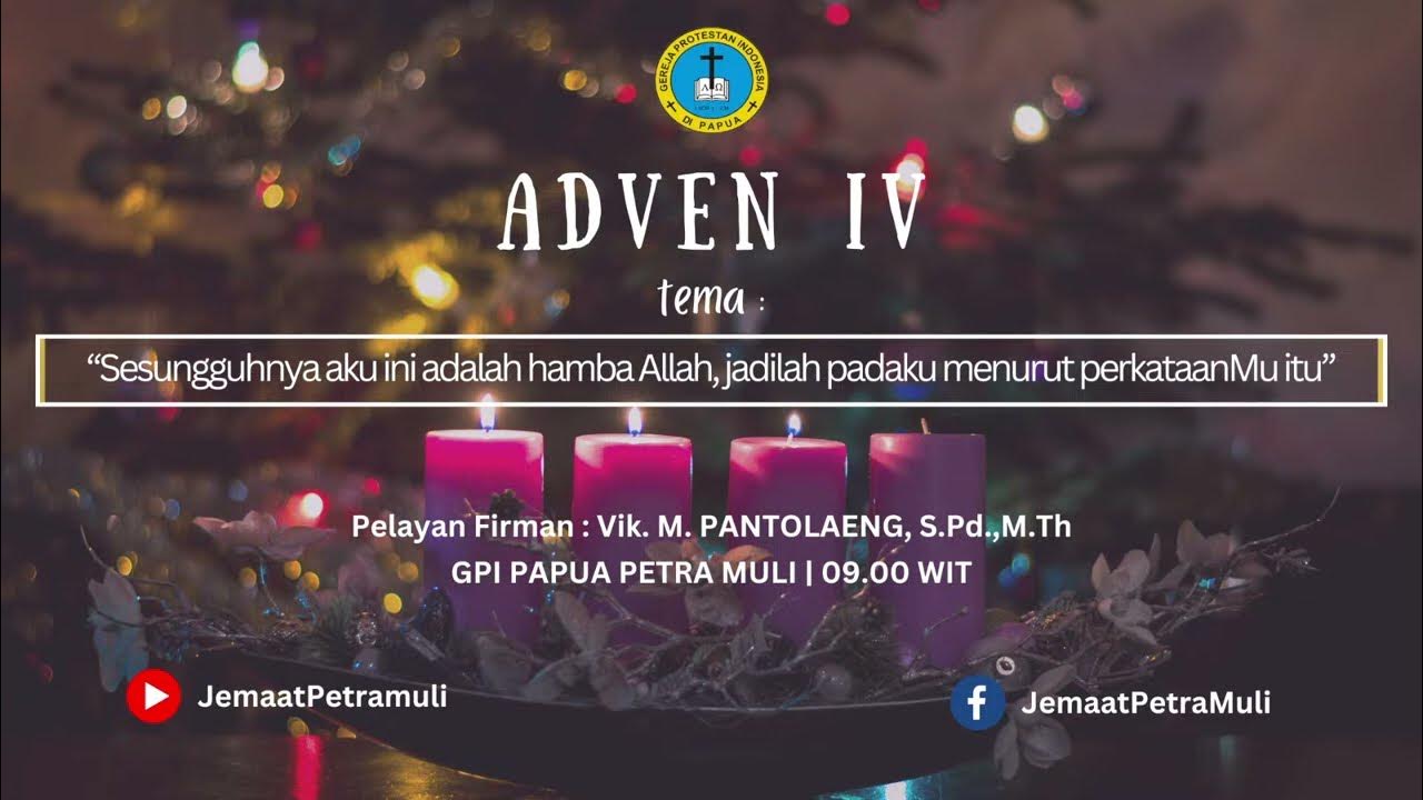 IBADAH MINGGU ADVENT IV (ETNIS NTT) | MINGGU, 24 DESEMBER 2023 - YouTube