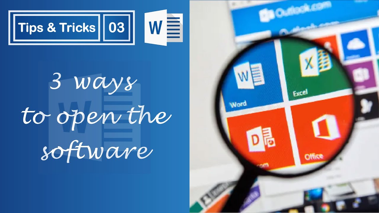 3 Ways To Open The MS Office Software | Last Way Is Professional Way ...