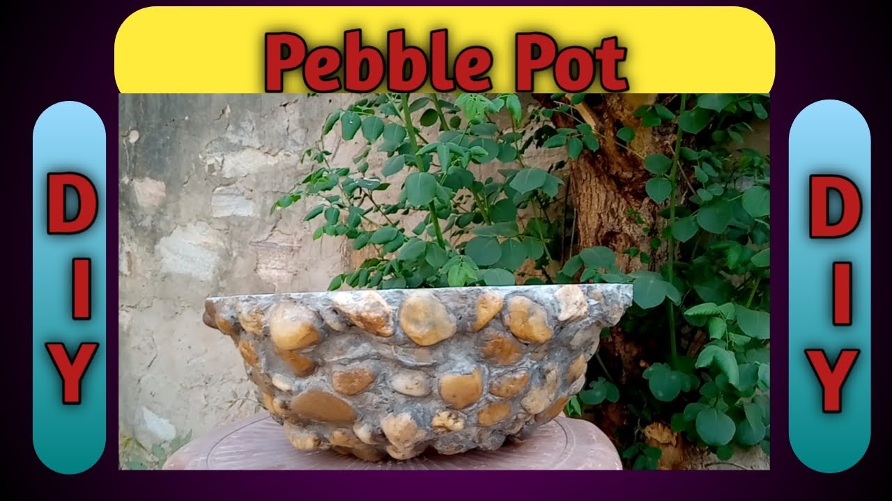 How To Make Pebble Pot With Cement| Simple Craft| DIY| Creative Hobby ...
