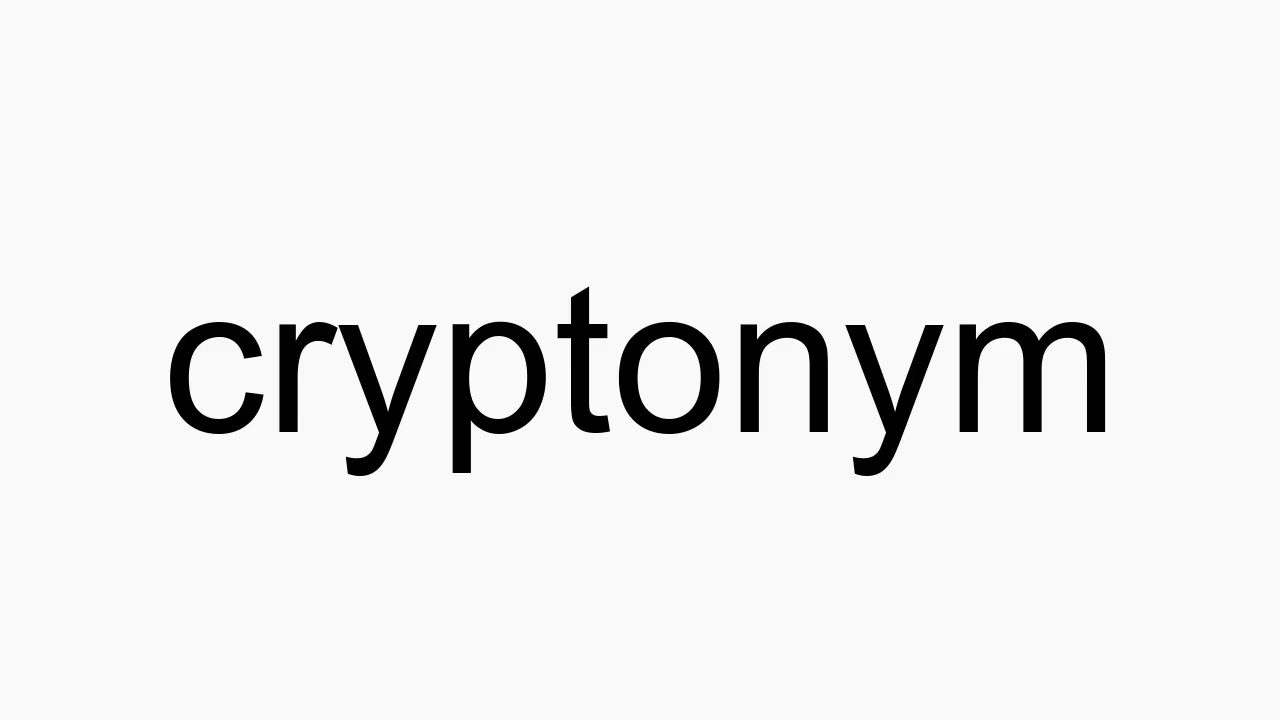 How to pronounce cryptonym - YouTube