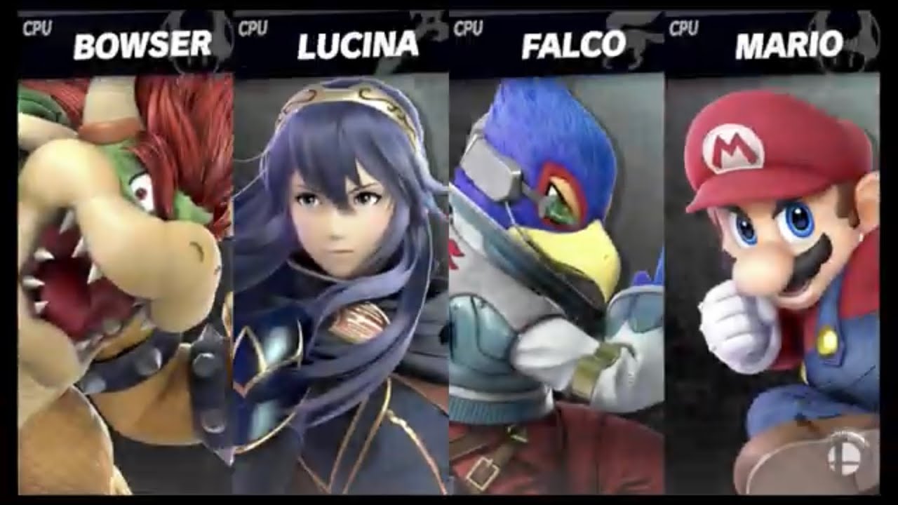 Super Smash Bros. Ultimate - Bowser VS Lucina VS Falco VS Mario - YouTube