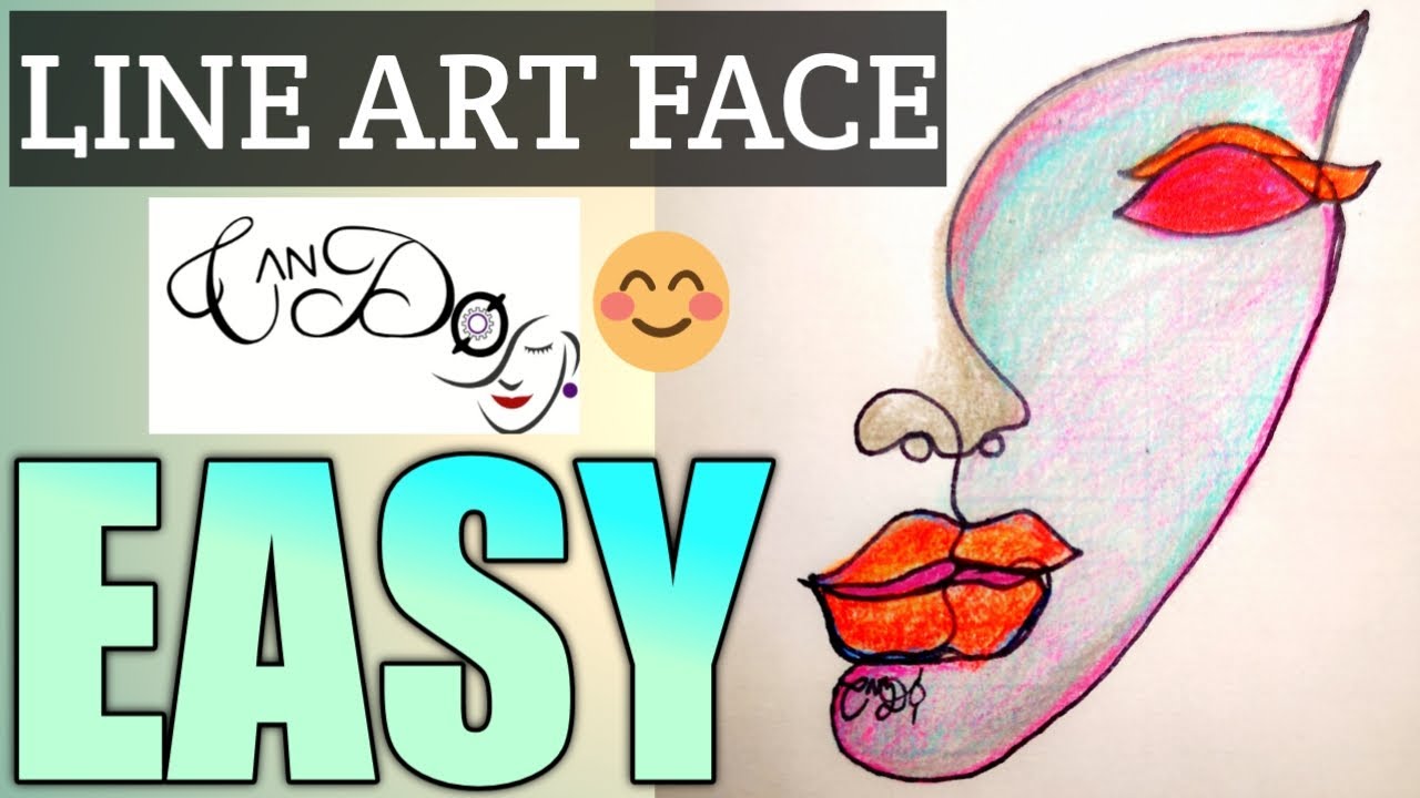 How To Draw A Line Art Face Step By Step For Beginners | Easy Woman ...