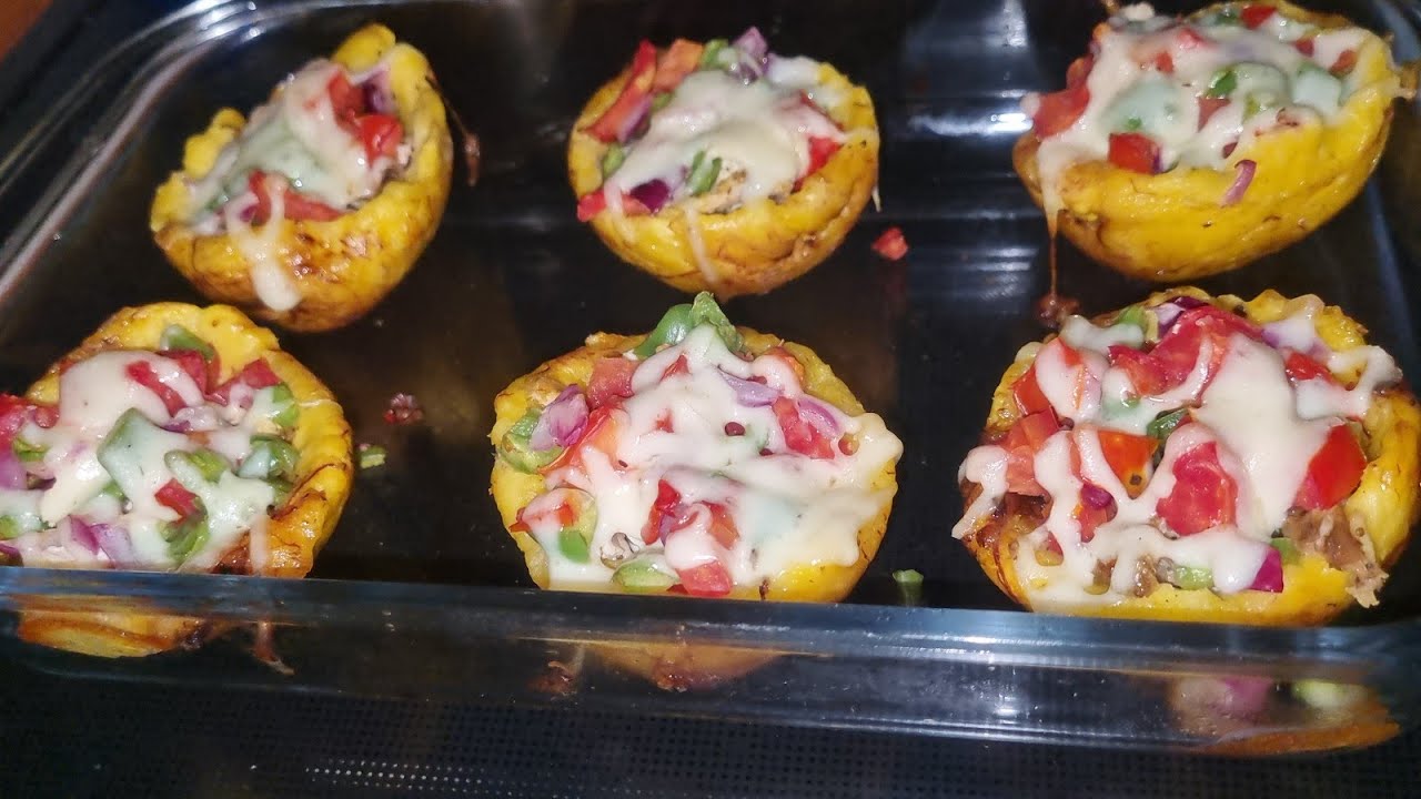 How to make stuffed plantains with grilled chicken - YouTube