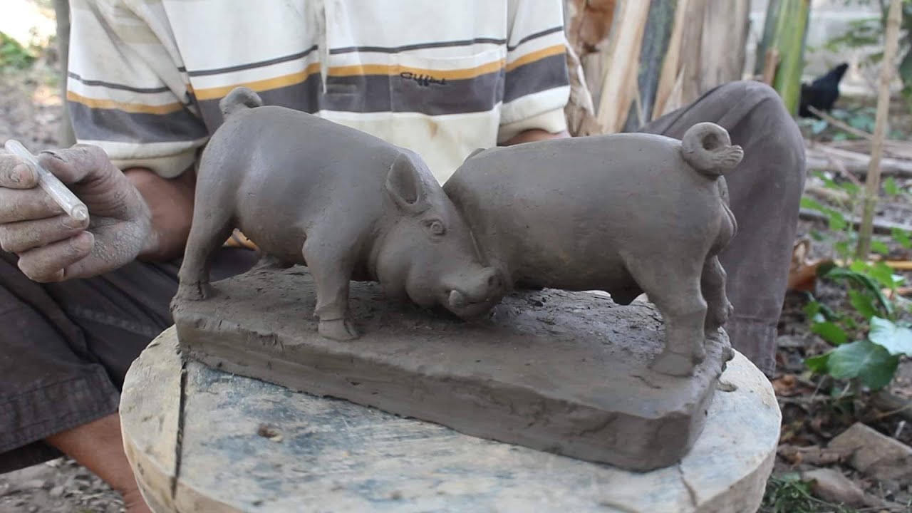 Idea make pigs from natural clay || How to make pigs with clay #amazing ...