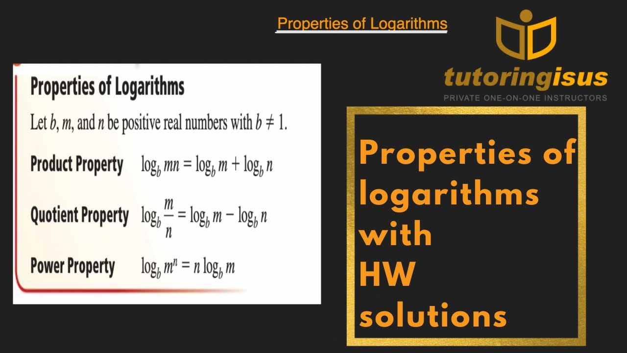 Learn everything about properties of logarithms includes problem ...