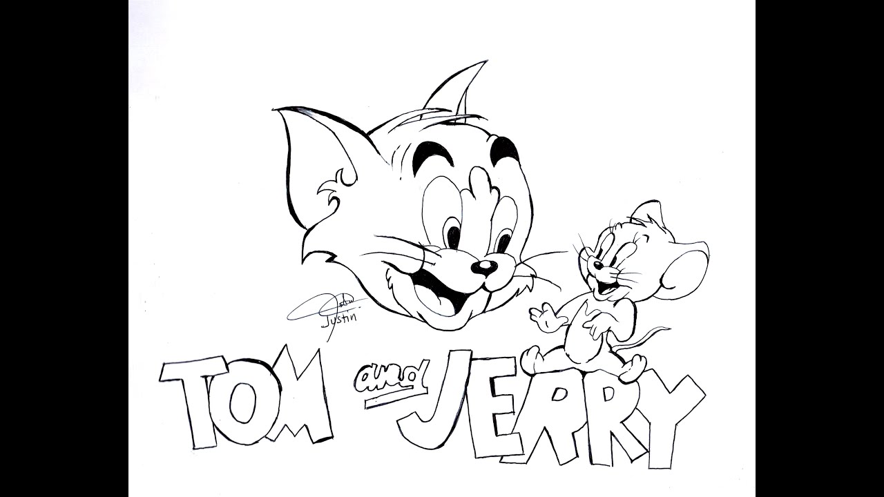 TOME and JERRY Ball Pen DRAWING - YouTube
