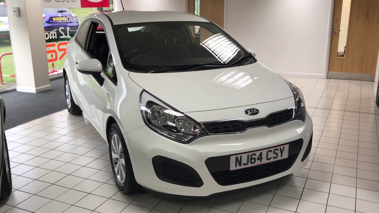 Used Kia Rio 1.25 VR7 3dr White 2014 - YouTube