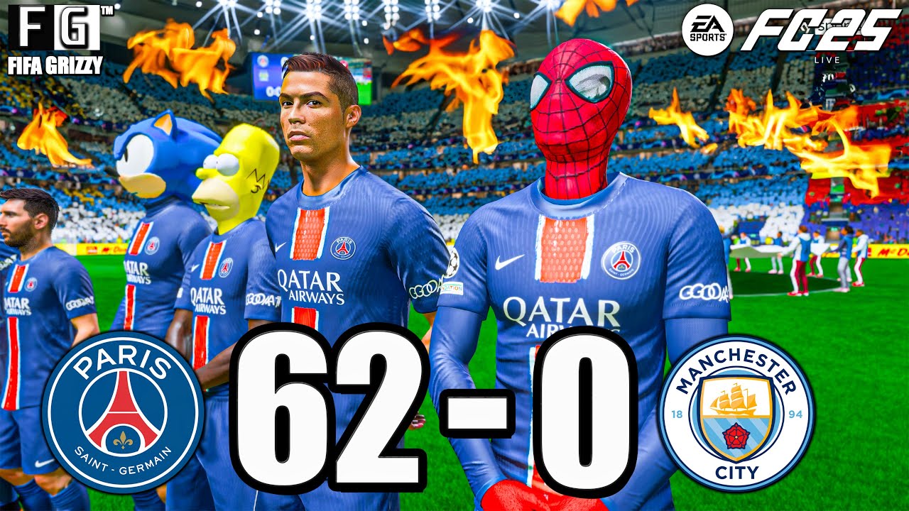 WHAT IF HAPEN RONALDO, MESSI, SPIDERMAN, HOMER SIMPSON AND ALLSTARS PLAYING TOGETHER | PSG 62 ...
