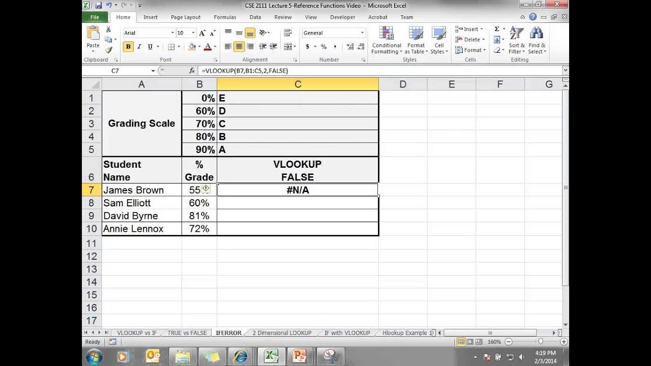 CSE 2111 Lecture Iferror Function - YouTube
