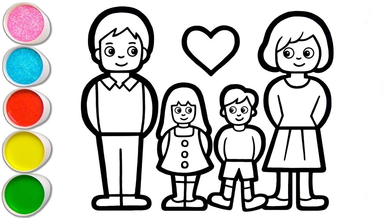 Drawing, Coloring and Painting Family ,Boy, Girl for Kids and Toddlers ...