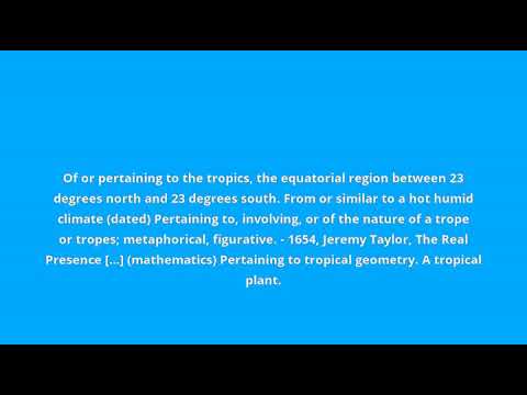 what is the meaning of tropical - YouTube