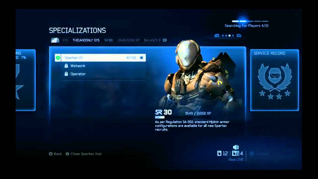 Halo 4 Service Record-Menu - YouTube
