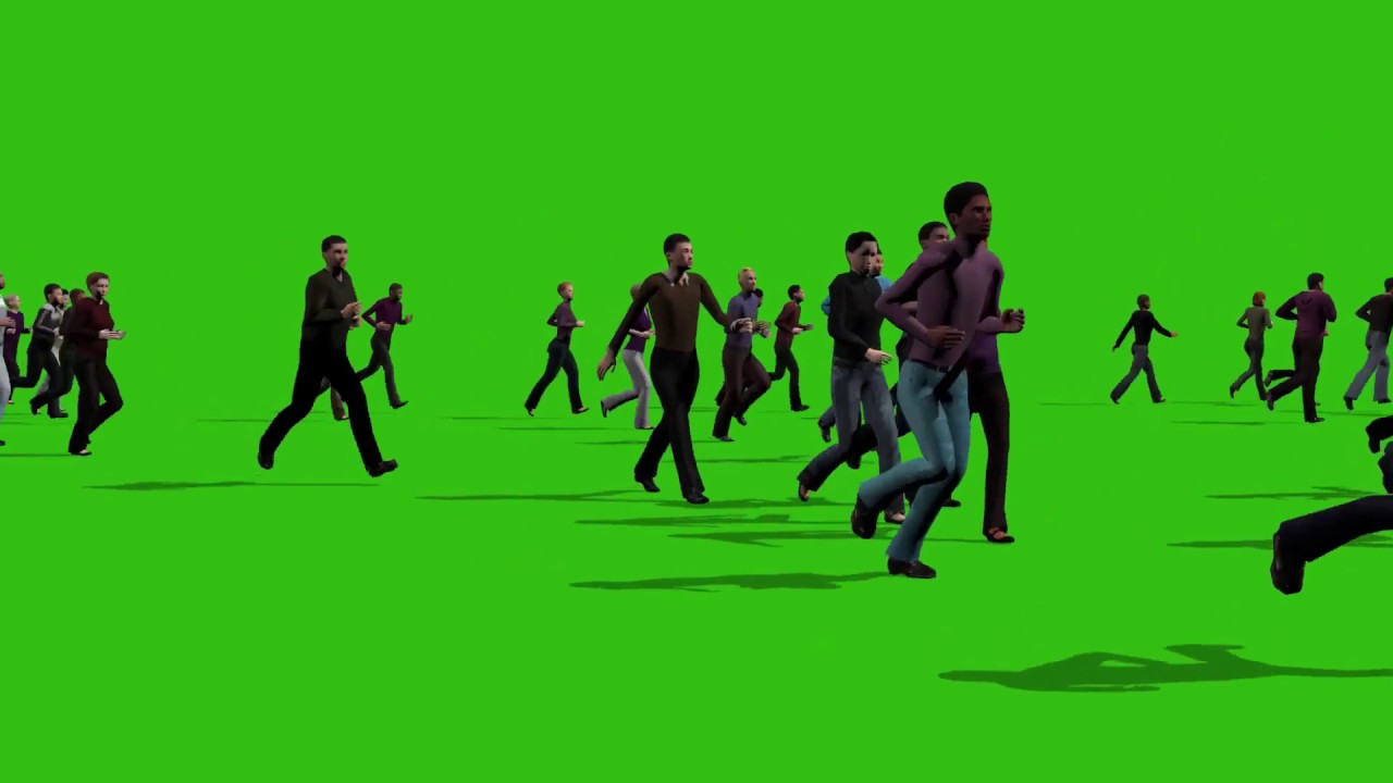 BEST ROYALTY FREE GREEN SCREEN CROWD RUNNING VIDEO AUDIO CHROMA KEY VFX ...