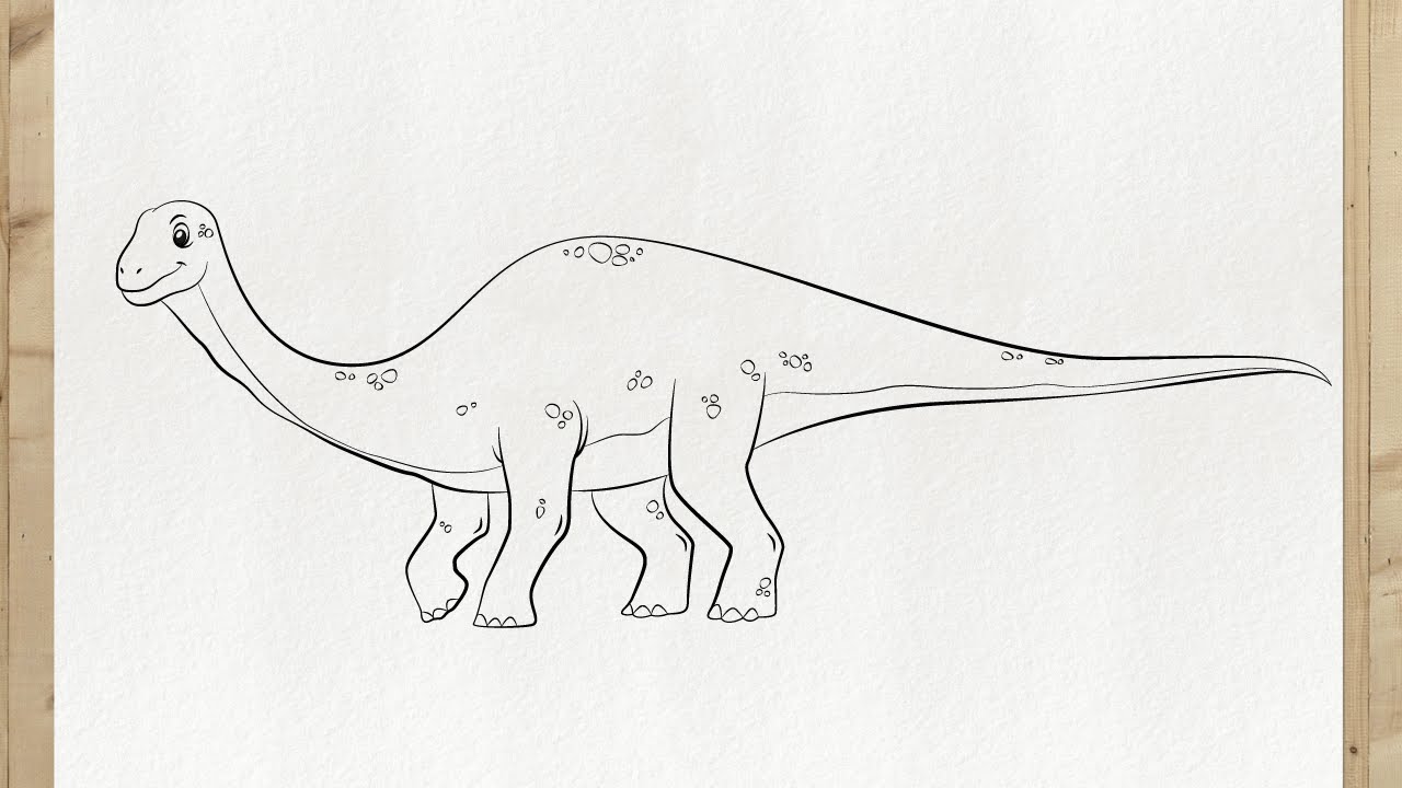 How to draw DIPLODOCUS DINOSAUR (Jurassic World) very easy step by step ...