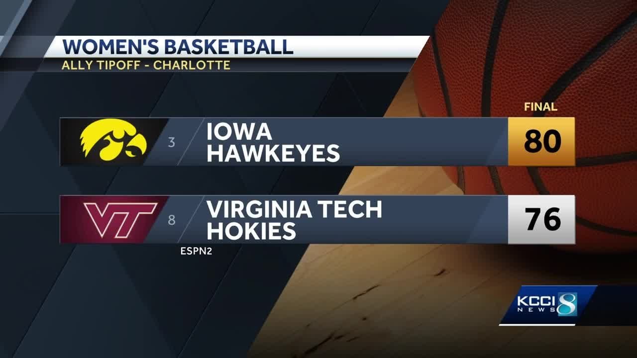 Iowa tops Virginia Tech with 44 points from Caitlin Clark - YouTube