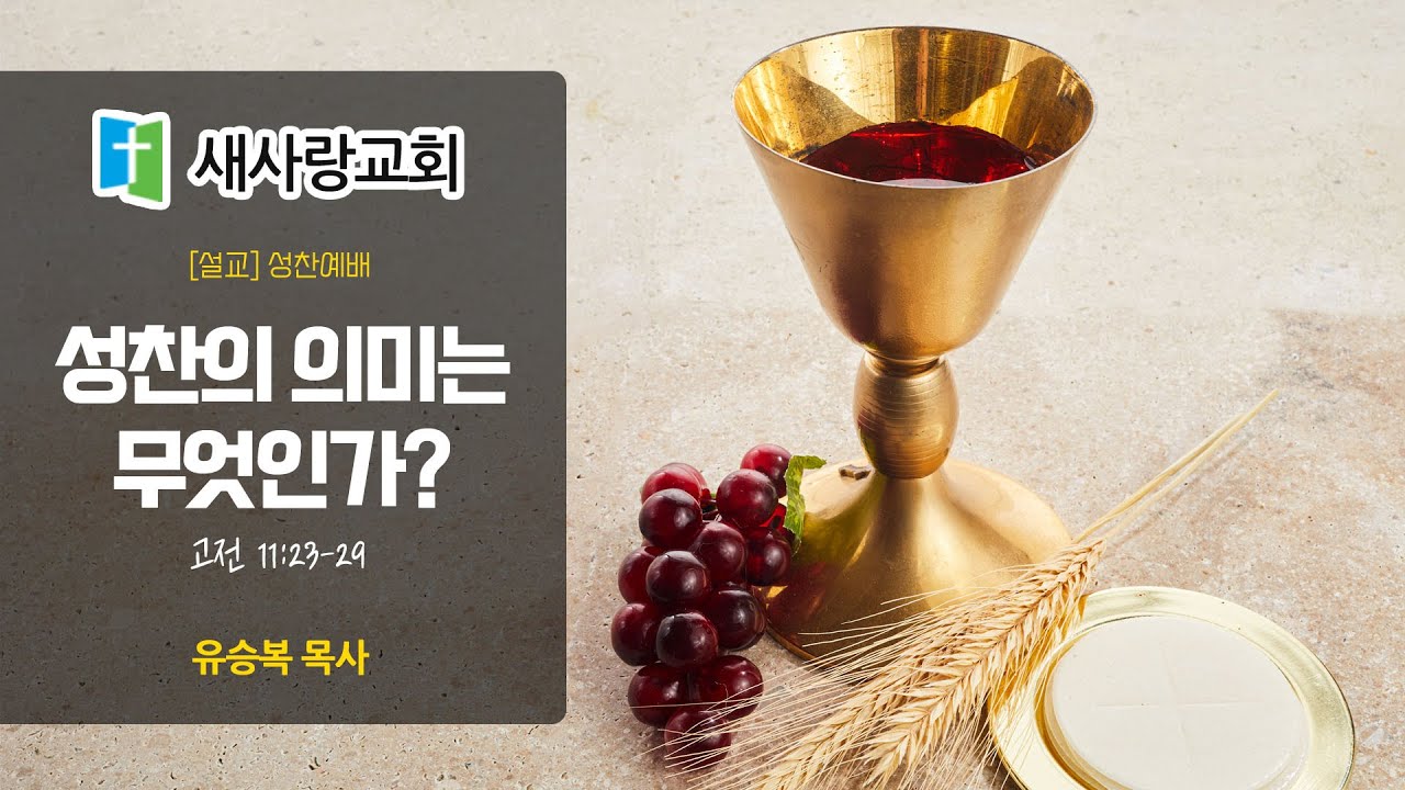 "성찬의 의미는 무엇인가?"(고전 11:23-29) / 2023.11.26 / 유승복 목사/ 주일 낮 2부 예배 / 새사랑교회 ...