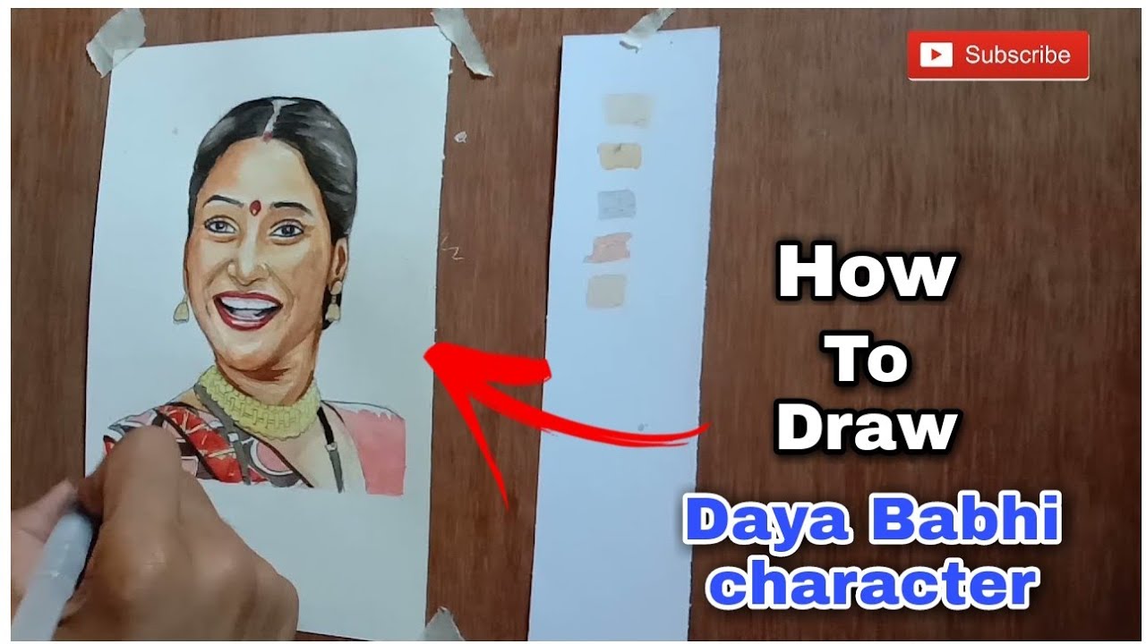 Daya bhabhi | watercolor Drawing | Tarak Mehta Ka Ooltah Chasmah ...
