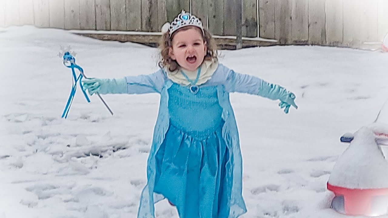 "Let It Go" In The Snow Performed By Our Toddler... Snow Stomping ...