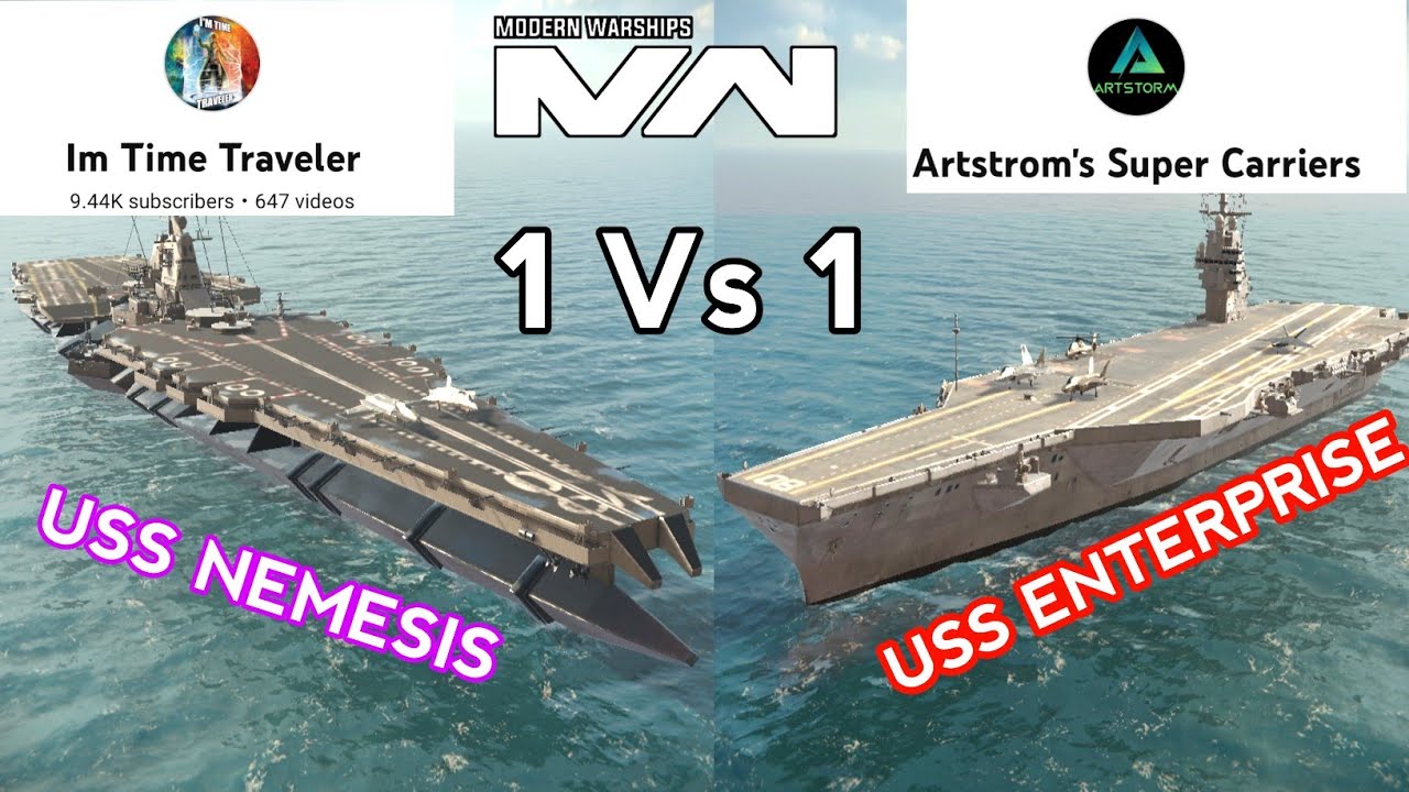 modern warships uss nemesis vs uss enterprise - YouTube