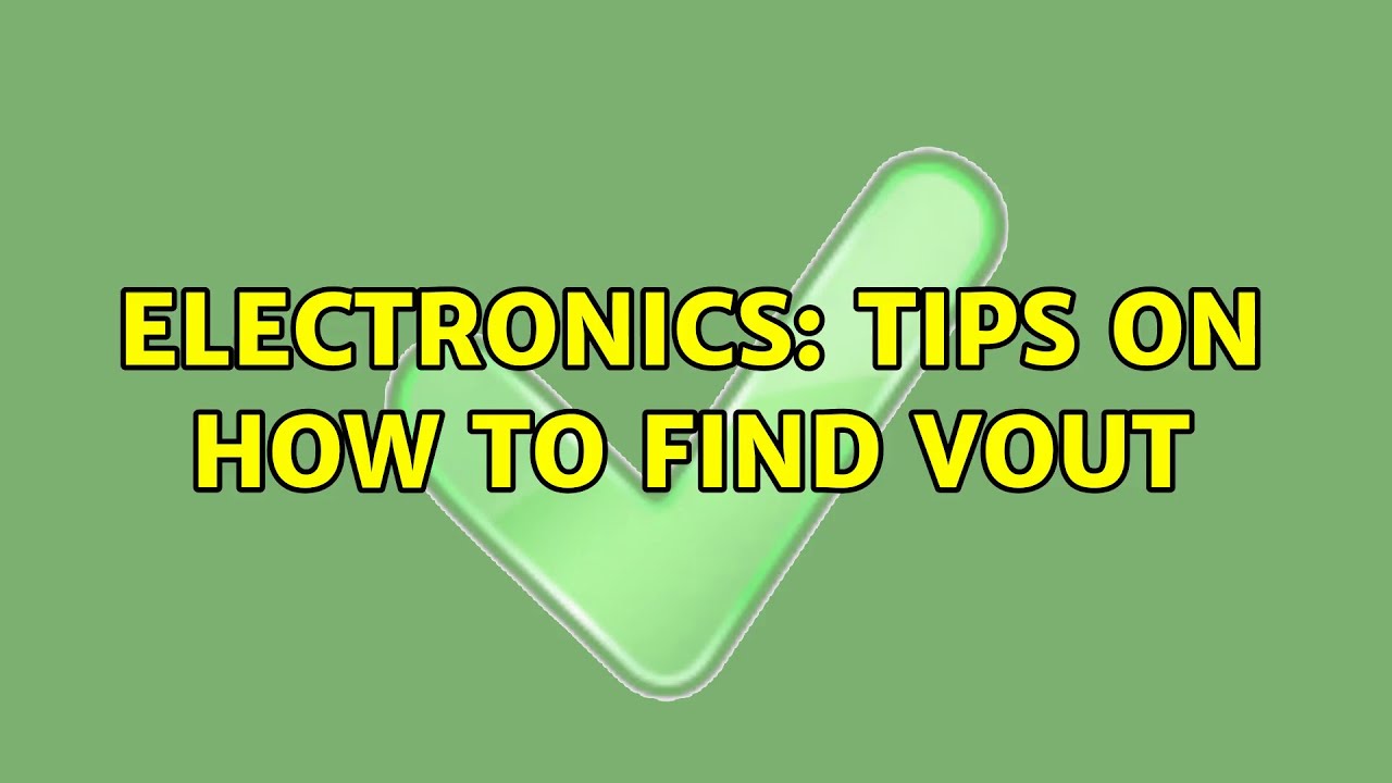 Electronics: Tips on how to find Vout - YouTube