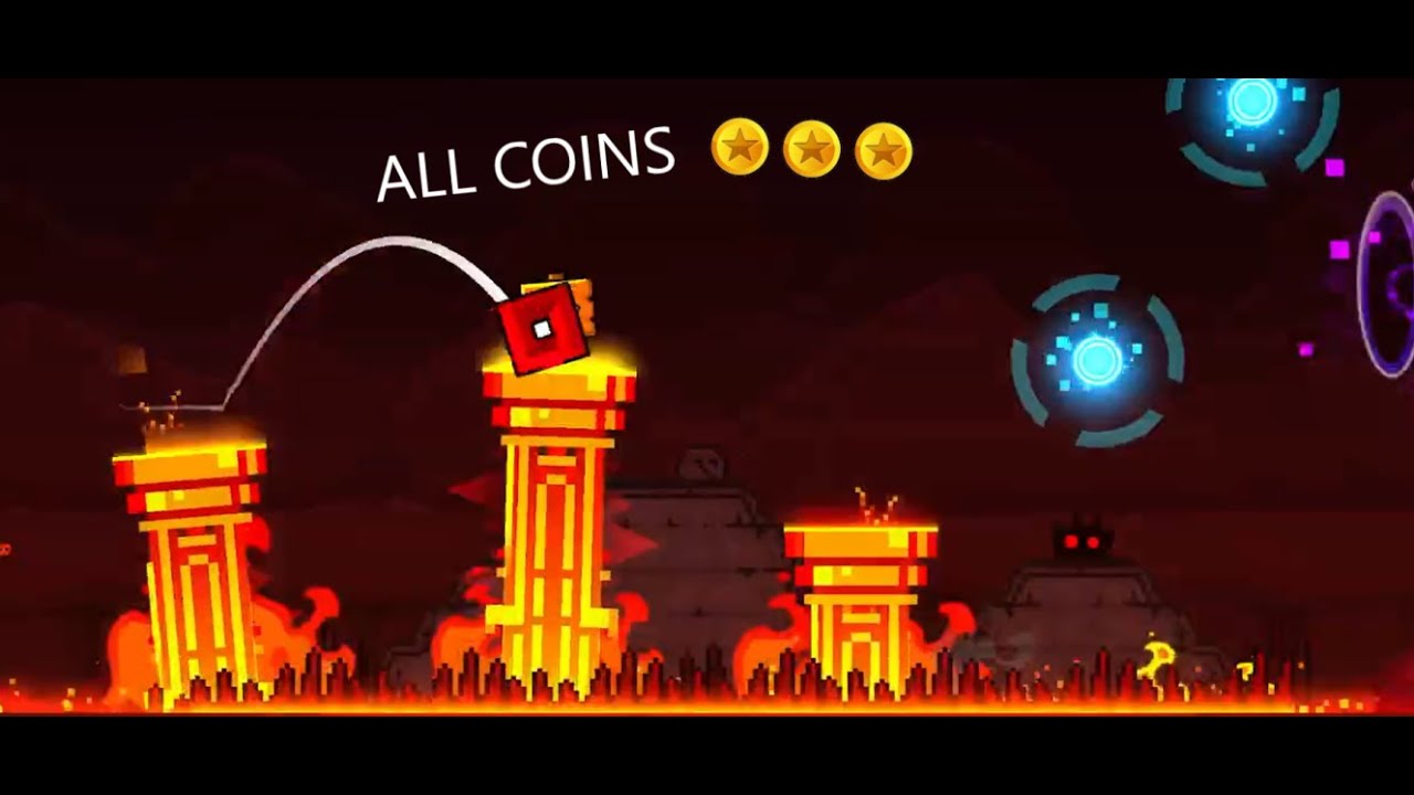 dash - geometry dash (all coins) - YouTube