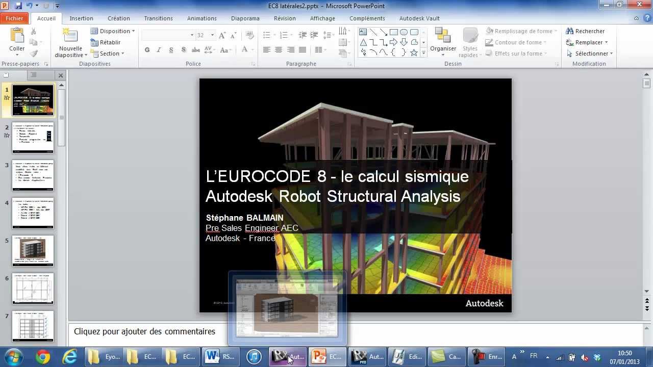 Autodesk Robot Structural Analysis et l'Eurocode 8 - YouTube