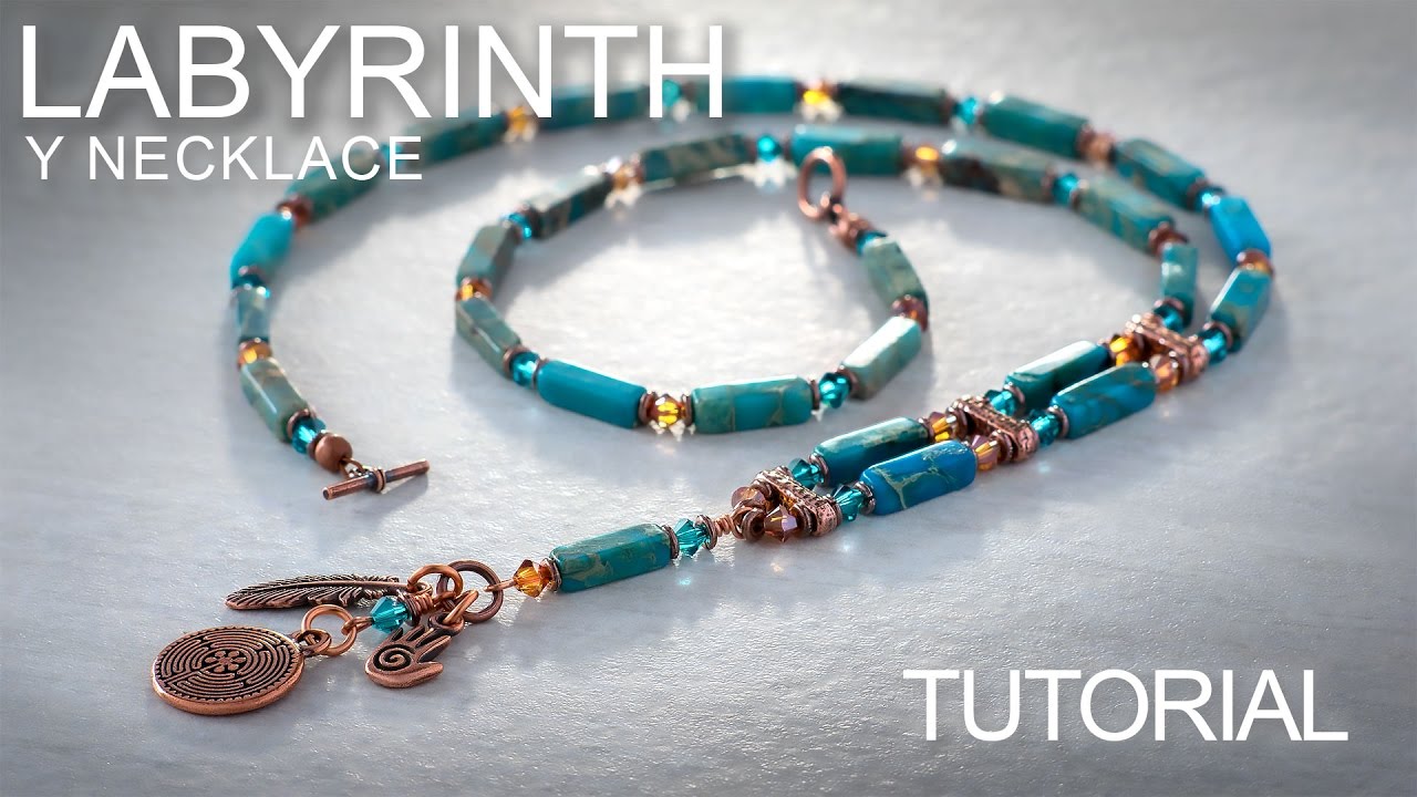 Labyrinth Y Necklace - Gemstone Beading / Jewelry Making Tutorial - YouTube